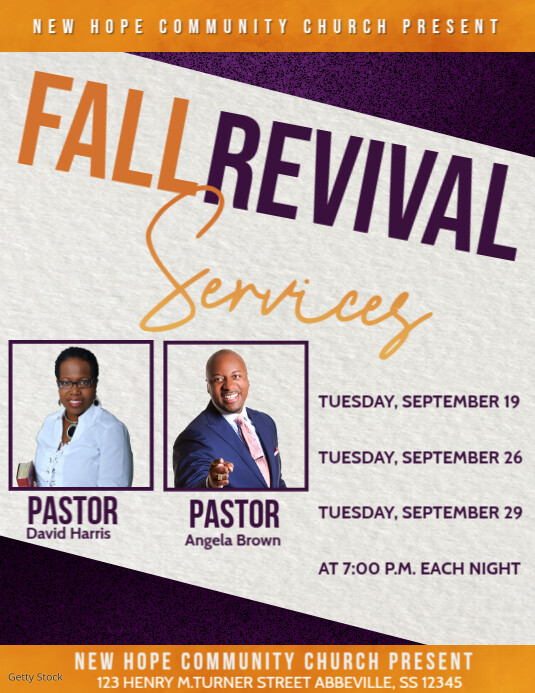 Copy of White Maximalist Fall Revival Flyer (us Letter) | PosterMyWall