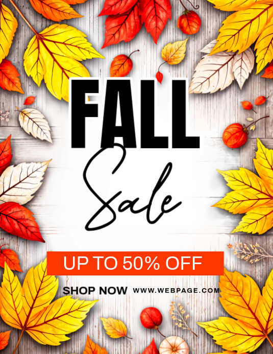 Copy of White Maximalist Fall Sale Flyer (us Letter) | PosterMyWall
