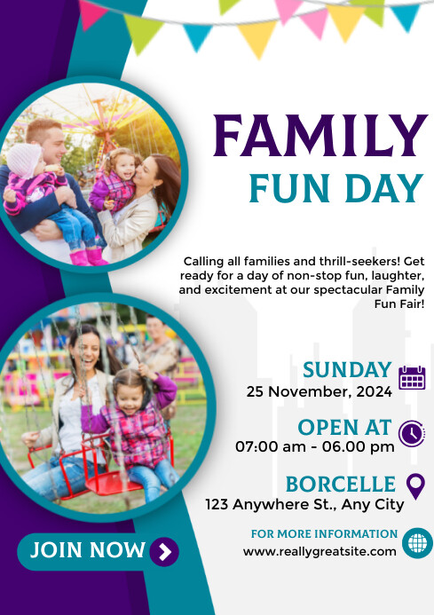 Copy of White Maximalist Family Fun Day Flyer Templat | PosterMyWall