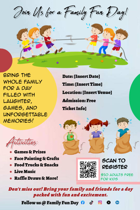 Copy of White Maximalist Family Fund Day Event Ad Pos | PosterMyWall