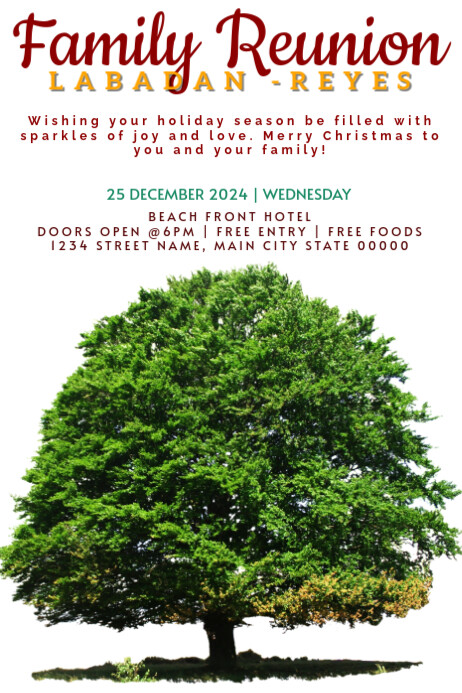 White Maximalist Family Reunion Poster Template | PosterMyWall