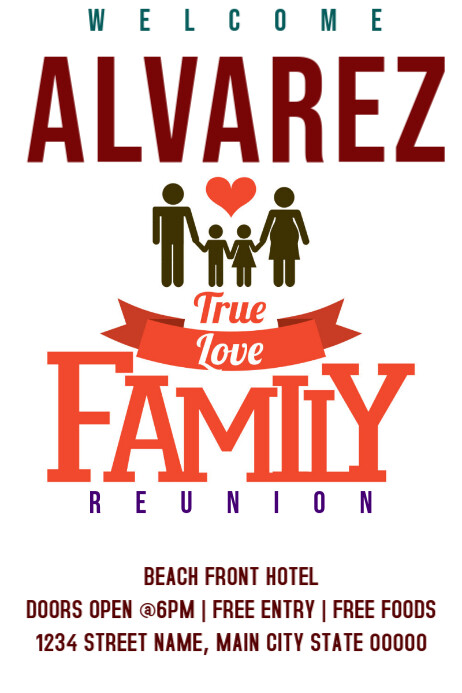 White Maximalist Family Reunion Poster Template | PosterMyWall