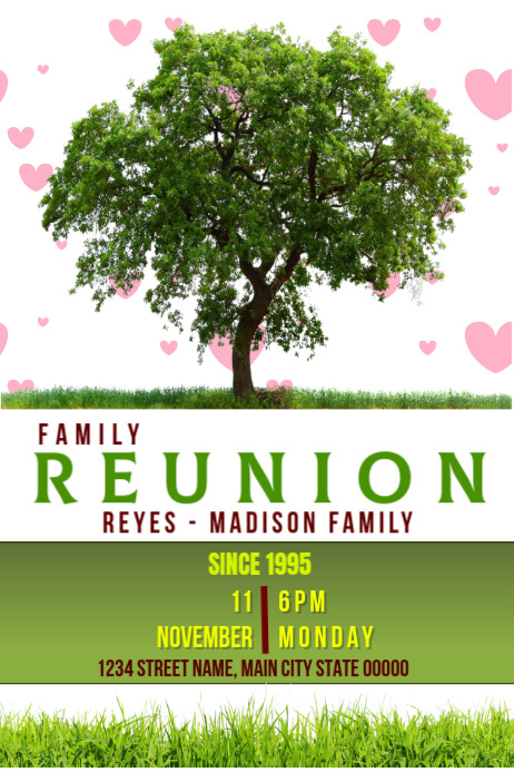White Maximalist Family Reunion Poster เทมเพลต | PosterMyWall
