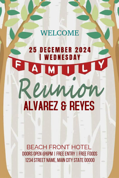 Plantilla de White Maximalist Family Reunion Poster | PosterMyWall