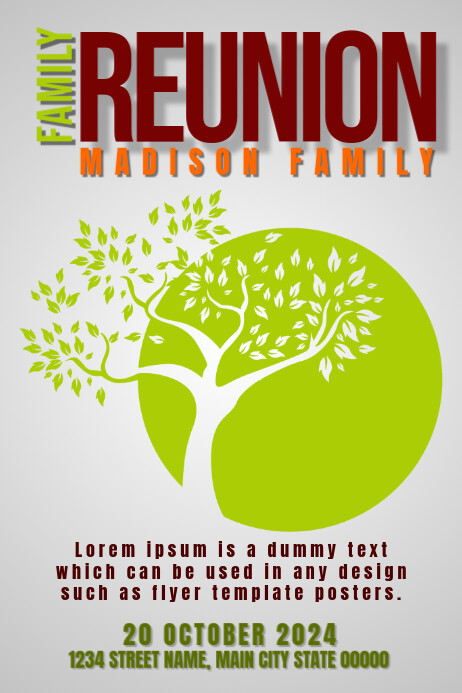 White Maximalist Family Reunion Poster Template | PosterMyWall