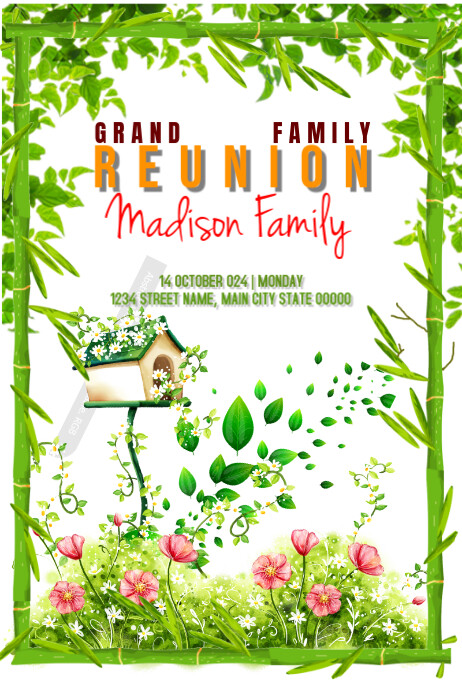 Plantilla de White Maximalist Family Reunion Poster | PosterMyWall