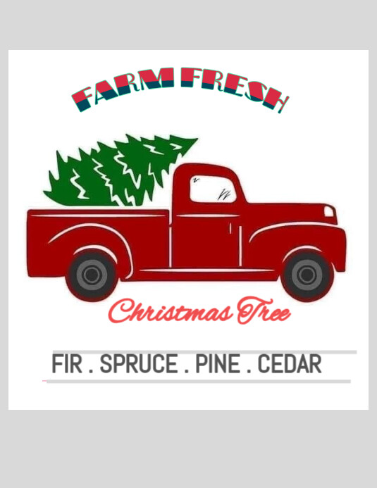 White Maximalist Farm Fresh Christmas Tree Flyer (us Letter) Template ...