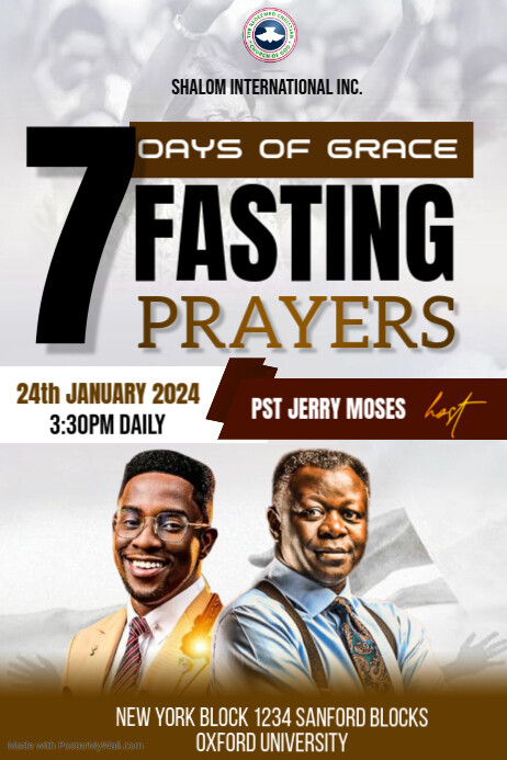 White Maximalist Fasting And Prayer Poster Template | PosterMyWall