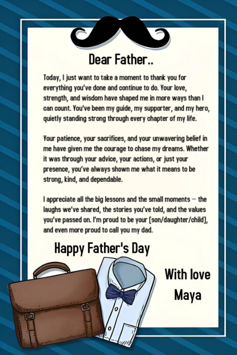 White Maximalist Father's Day Appreciation Letter Pinterest Graphic ...