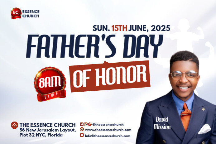 White Maximalist Father's Day Of Honor Church Service Poster Poster ...