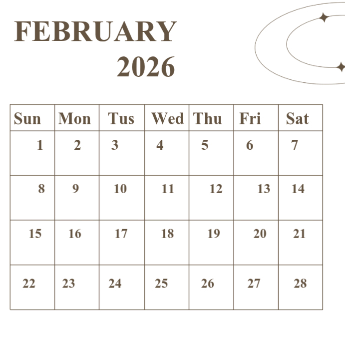 White Maximalist February 2026 Instagram Post Template | PosterMyWall