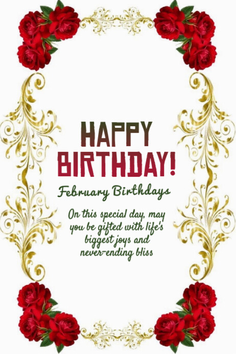 Copy of White Maximalist February Birthdays Banner 4' × 6' | PosterMyWall