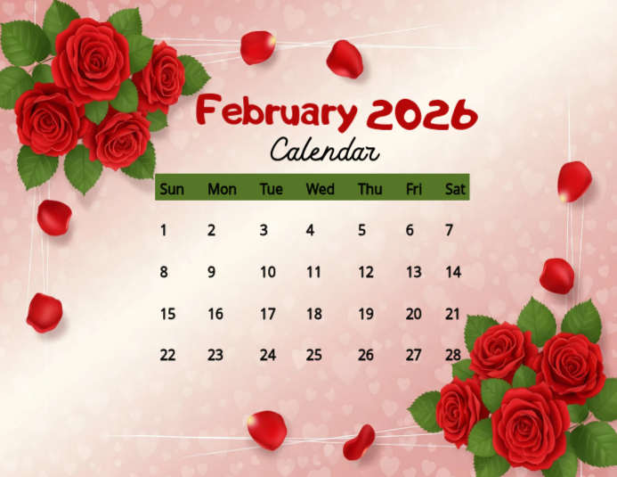 Plantilla de White Maximalist February Calendar Flyer (us Letter ...