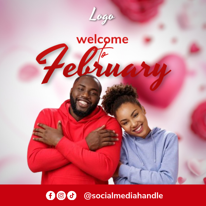 White Maximalist February New Month Flyer Template Instagram Post ...