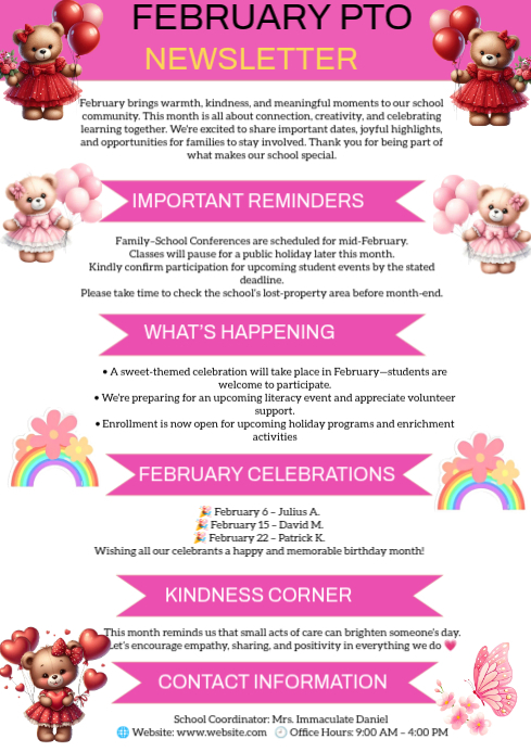 Copy of White Maximalist February Newsletter A4 | PosterMyWall