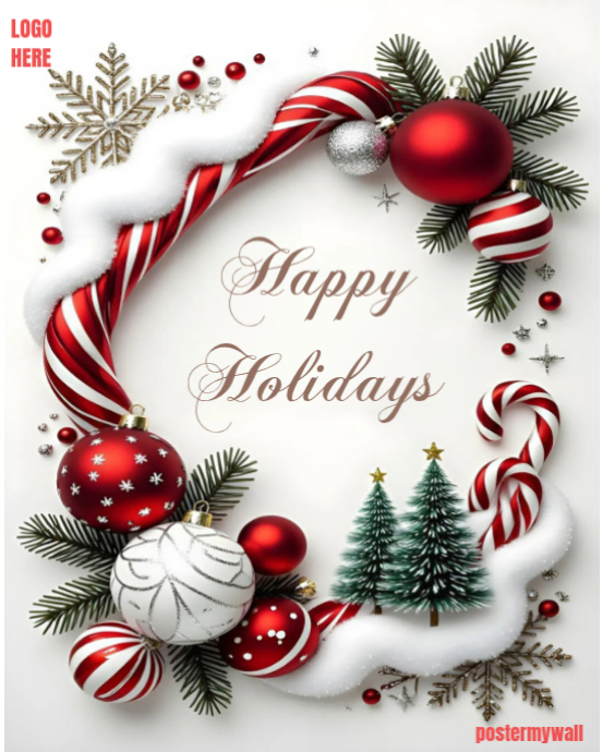 Plantilla de White Maximalist Festive Candy Cane Wishes Instagram ...