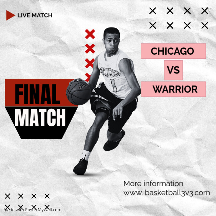 White Maximalist Final Match Basketball Instagram Post Template ...