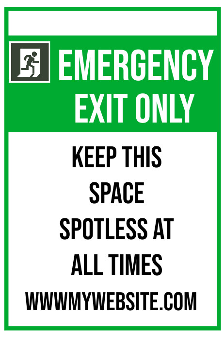 White Maximalist Fire Safety, Emergency Signs Template | PosterMyWall