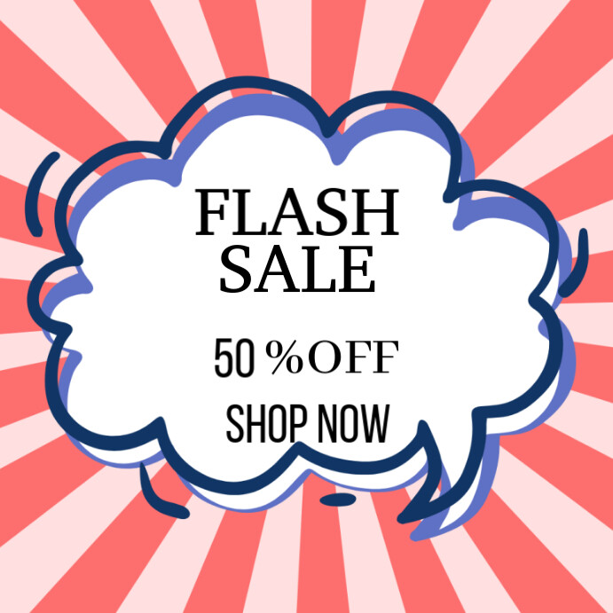 White Maximalist Flash Sale Poster Flyers Instagram Post Template ...