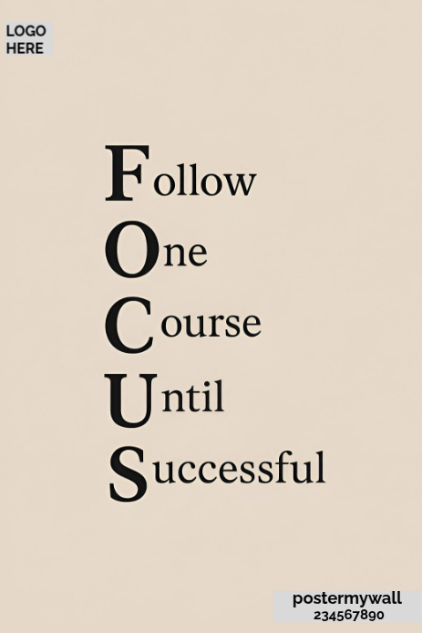 White Maximalist Focus Acronym Motivational Quote Design Pinterest ...