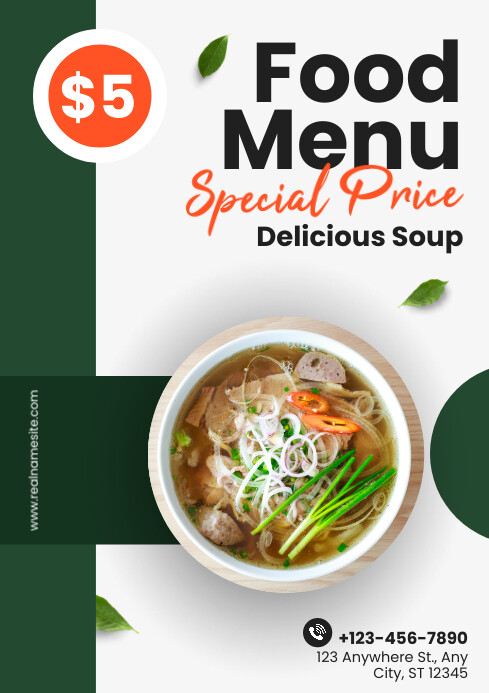 White Maximalist Food Menu A A3 Template | PosterMyWall