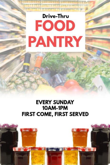 Plantilla de White Maximalist Food Pantry Poster | PosterMyWall