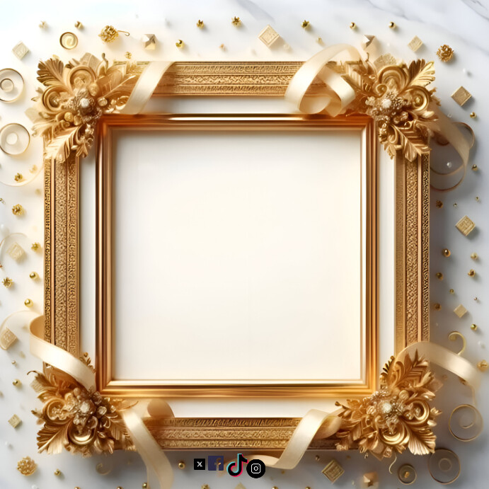 White Maximalist Frame Background Instagram Template | PosterMyWall