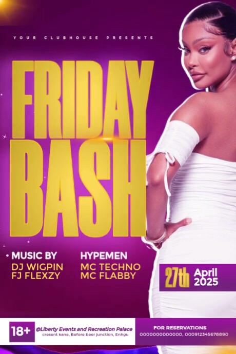 Plantilla de White Maximalist Friday Bash Party Poster Poster | PosterMyWall