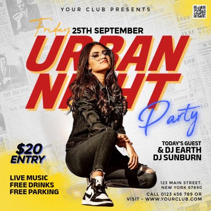 Copy of White Maximalist Friday Party Instagram Post | PosterMyWall