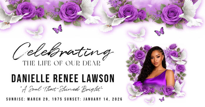 White Maximalist Funeral Memorial Announcement Flyer Facebook Shared ...