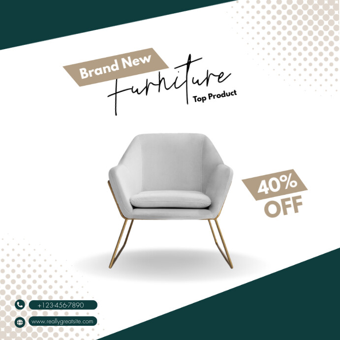White Maximalist Furniture Sale Flyers Instag Template | PosterMyWall
