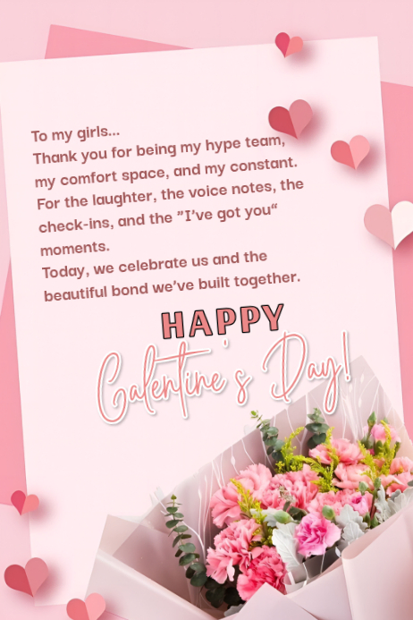 White Maximalist Galentine's Day Poster Template | PosterMyWall