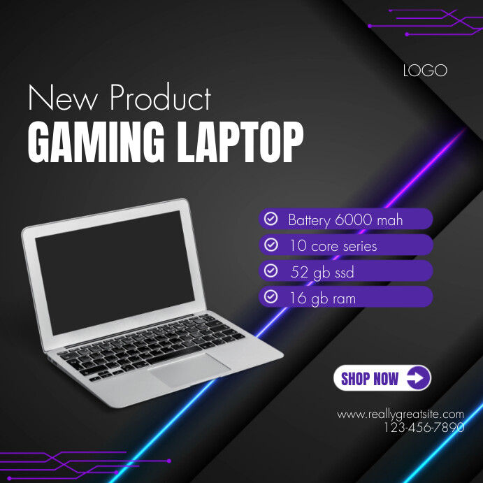 White Maximalist Gaming Laptop Sale Flyers In Template | PosterMyWall