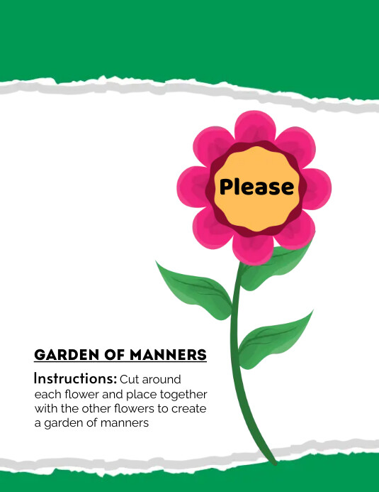 White Maximalist Garden Of Manners Flyer (us Template | PosterMyWall