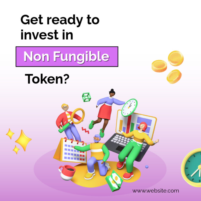 White Maximalist Get Ready To Invest Non Fungible Tokens Instagram Post Template | PosterMyWall
