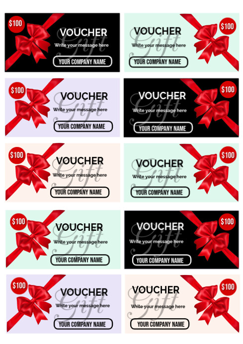 White Maximalist Gift Voucher A4 Template | PosterMyWall