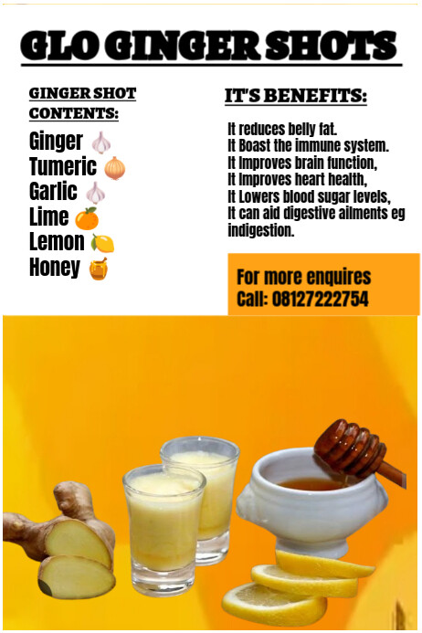 Copy of White Maximalist Ginger Shot Poster | PosterMyWall