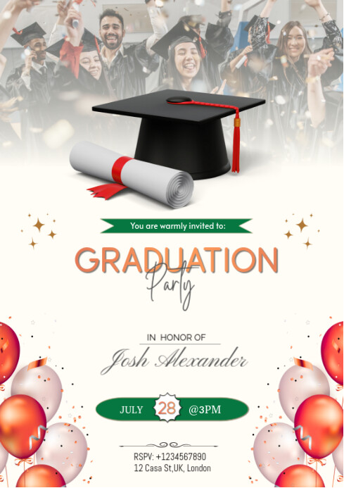 Copy of White Maximalist Gold And White Modern Graduation Party ...