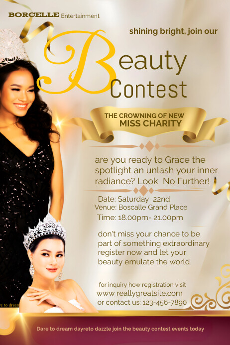 Copy of White Maximalist Gold Beauty Contest Poster | PosterMyWall