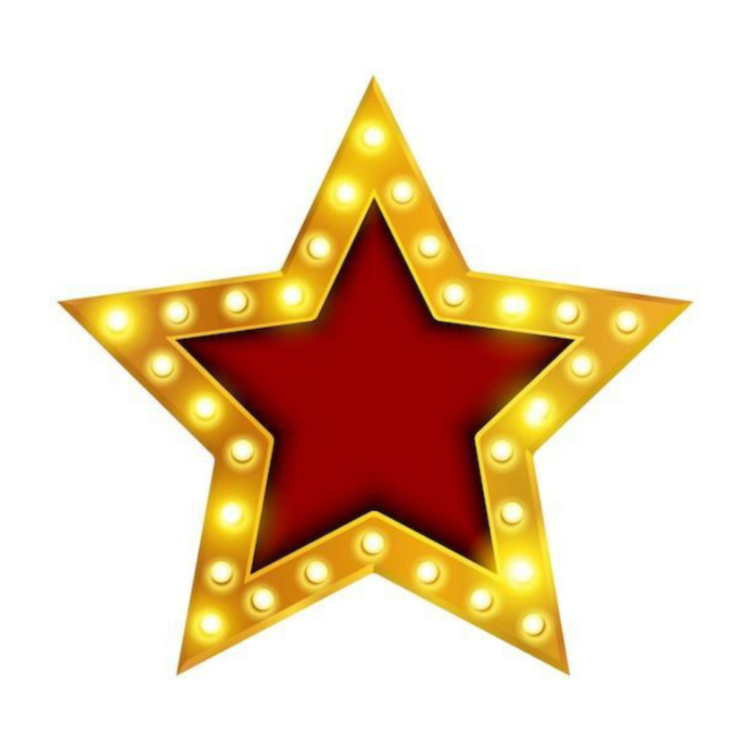 White Maximalist Golden Marquee Star Instagram Post Template | PosterMyWall