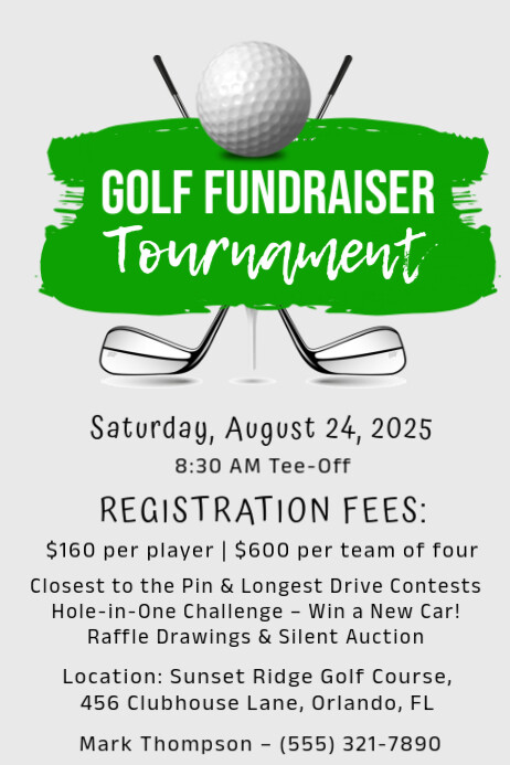 Copy of White Maximalist Golf Fundraiser Poster | PosterMyWall