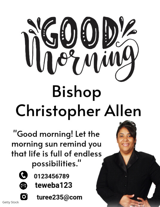 White Maximalist Good Morning Flyer (us Letter) Template | PosterMyWall