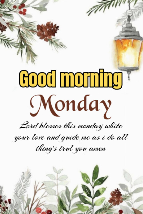 White Maximalist Good Morning Monday Poster Template | PosterMyWall