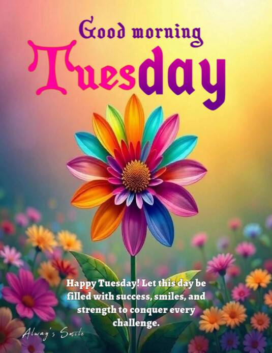 White Maximalist Good Morning Tuesday Flyer (us Letter) Template ...