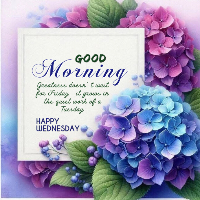 White Maximalist Good Morning Wednesday Instagram Post Template ...