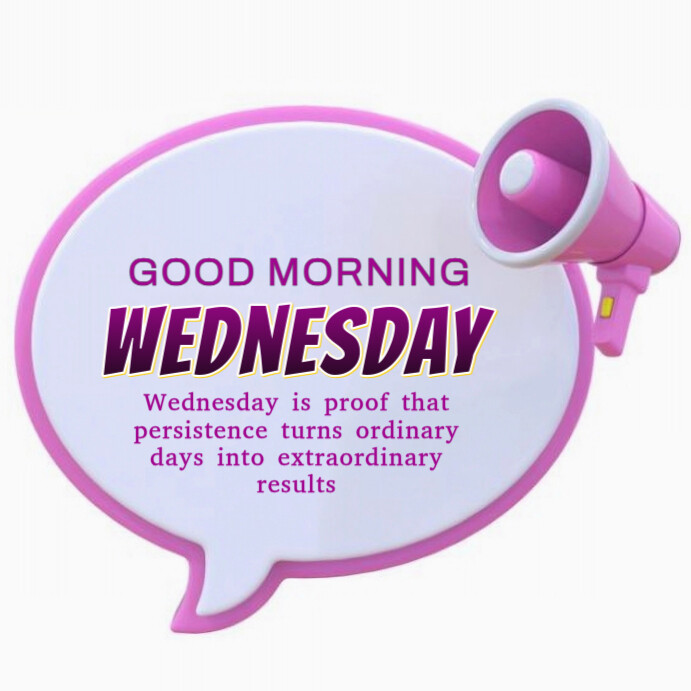 White Maximalist Good Morning Wednesday Instagram Post Template ...