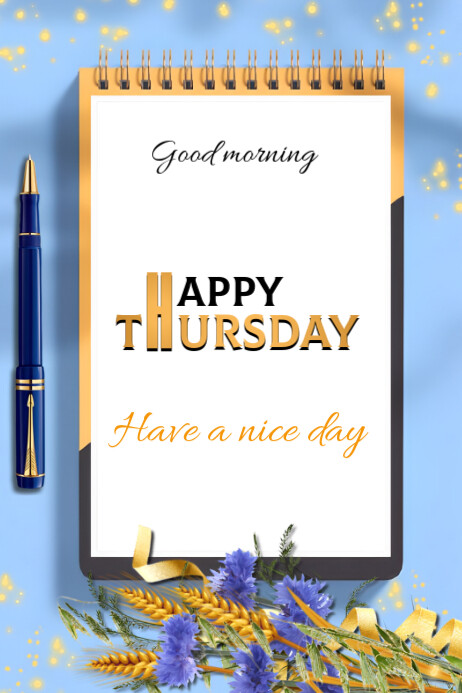 Copy of White Maximalist Goodmorning, Happy Thursday Poster | PosterMyWall