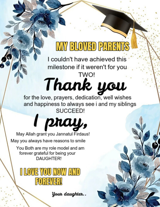 White Maximalist Graduation Appreciation Quotes Flyer (us Letter ...