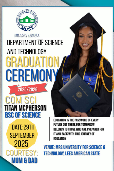 White Maximalist Graduation Ceremony Design Poster Template | PosterMyWall