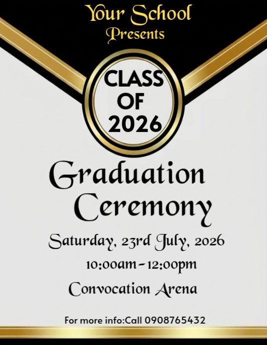 White Maximalist Graduation Ceremony Invitation Flyer (us Letter ...